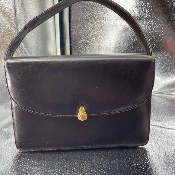 Bags | Vintage Brown Box Purse | Poshmark